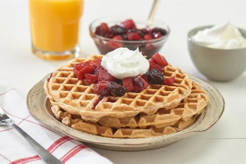 Ocean Spray® Recipes: Homemade Waffles with Cherry Berry Sauce
