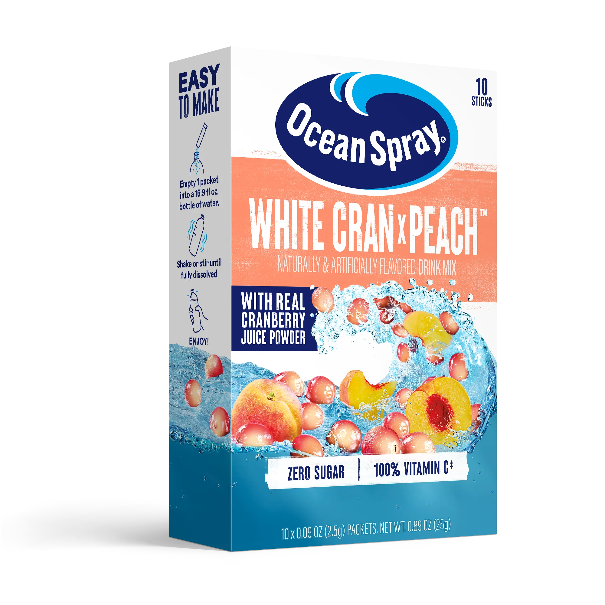 White Cran x Peach Zero Sugar Drink Mix Packets | Ocean Spray®