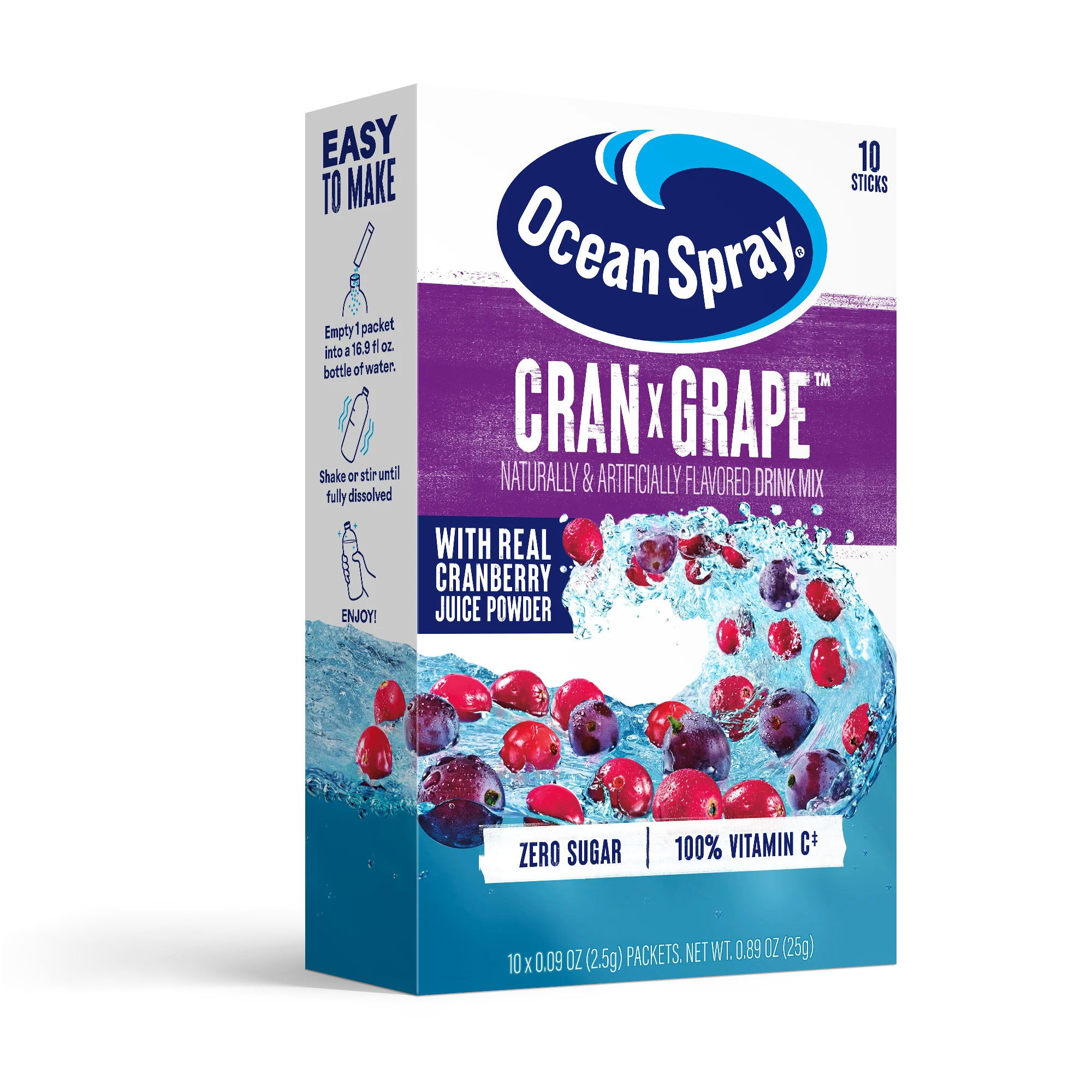 Cran x Grape Zero Sugar Drink Mix Packets | Ocean Spray®