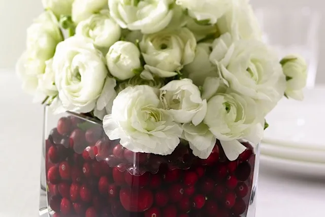 DIY Cranberry Flower Arrangements - Simple Home Decor